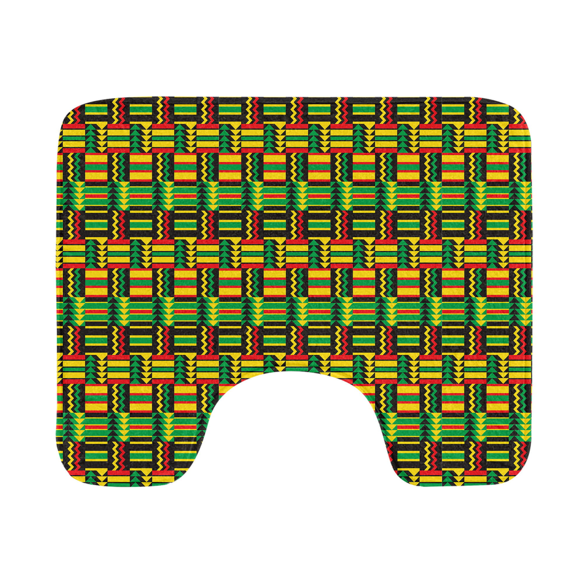 Ebern Designs Kente Pattern Toilet Mat U-Shape Bathroom Rug 20" | Wayfair