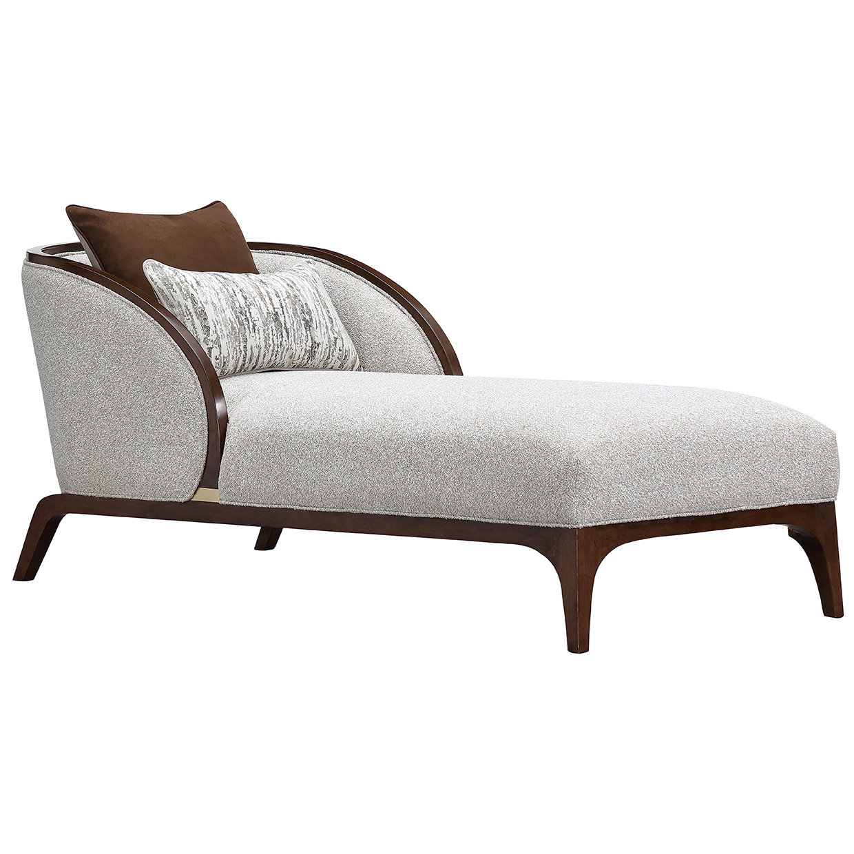 Michael Amini Houston Chaise - Pebble/Walnut | Wayfair