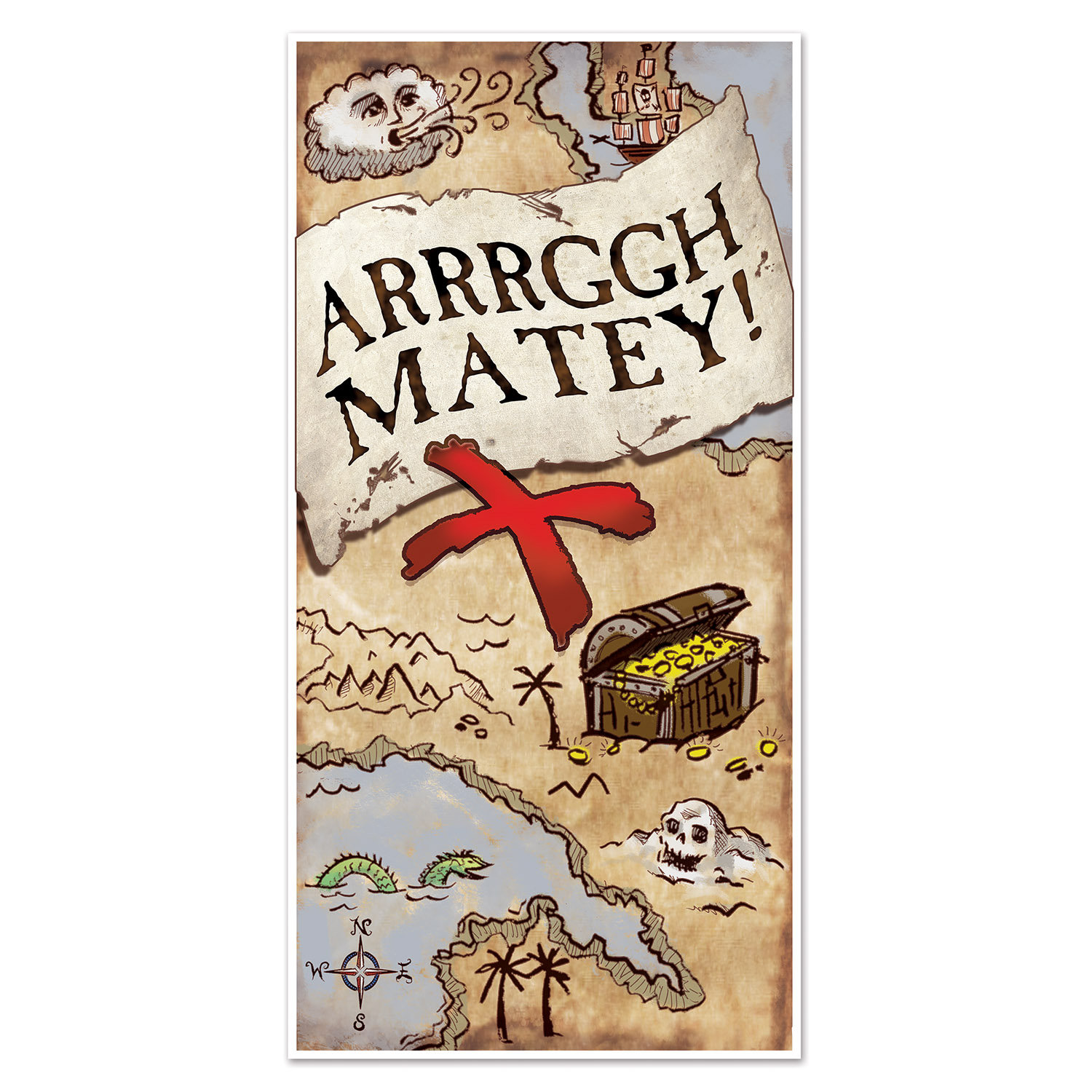 Beistle Treasure Map Door Cover - 5' x 30" - Pack of 12 | Wayfair