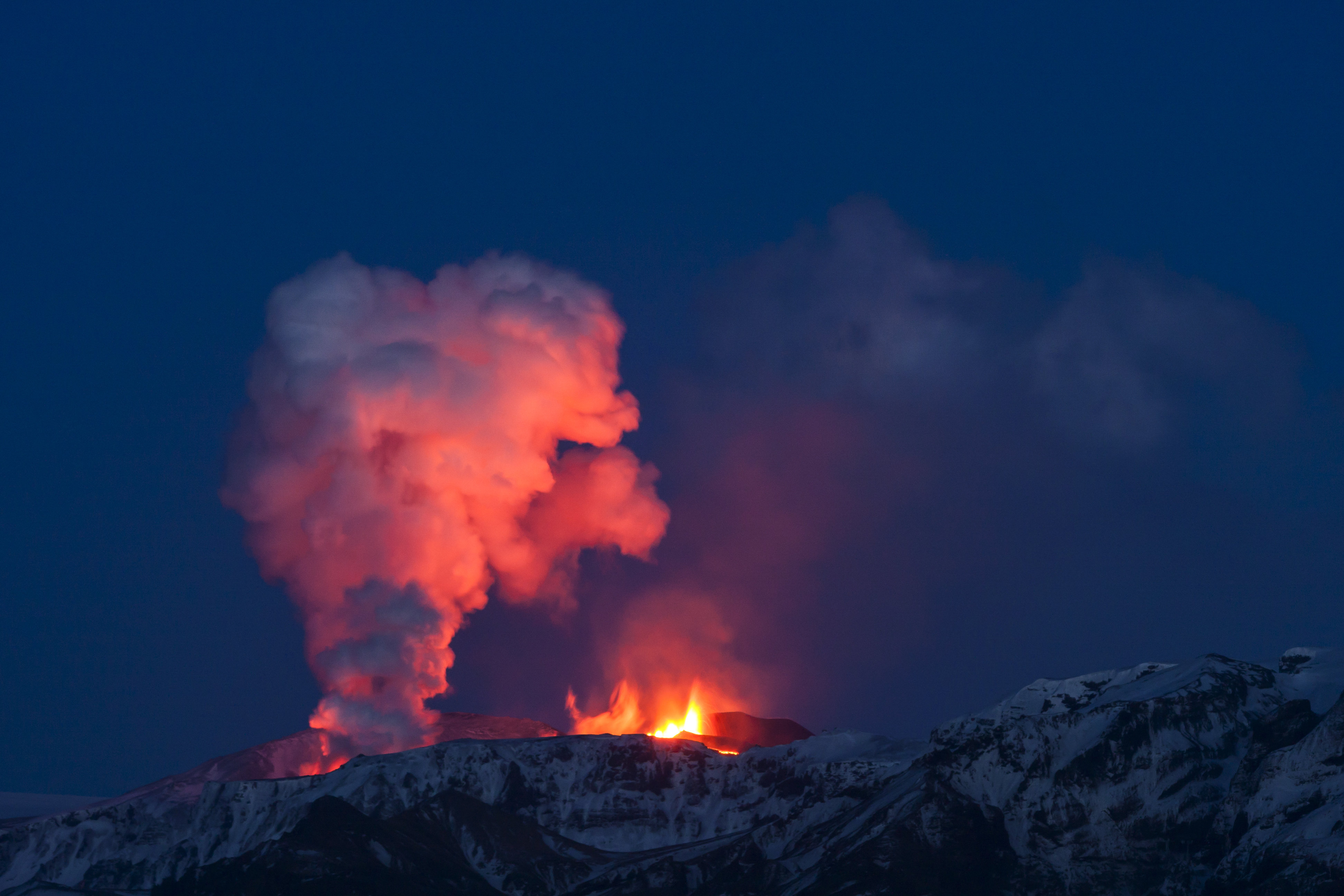Hokku Designs Icelandic Volcano Eruption - Photograph on Canvas | Wayfair
