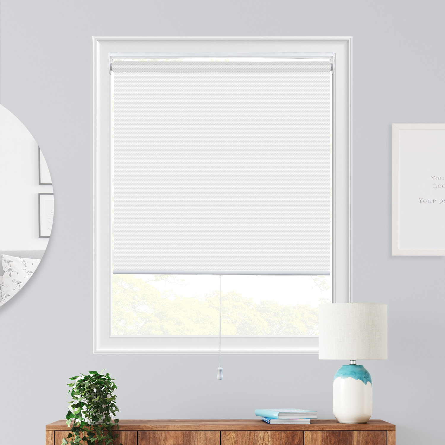 Symple Stuff White Roller shade | Wayfair