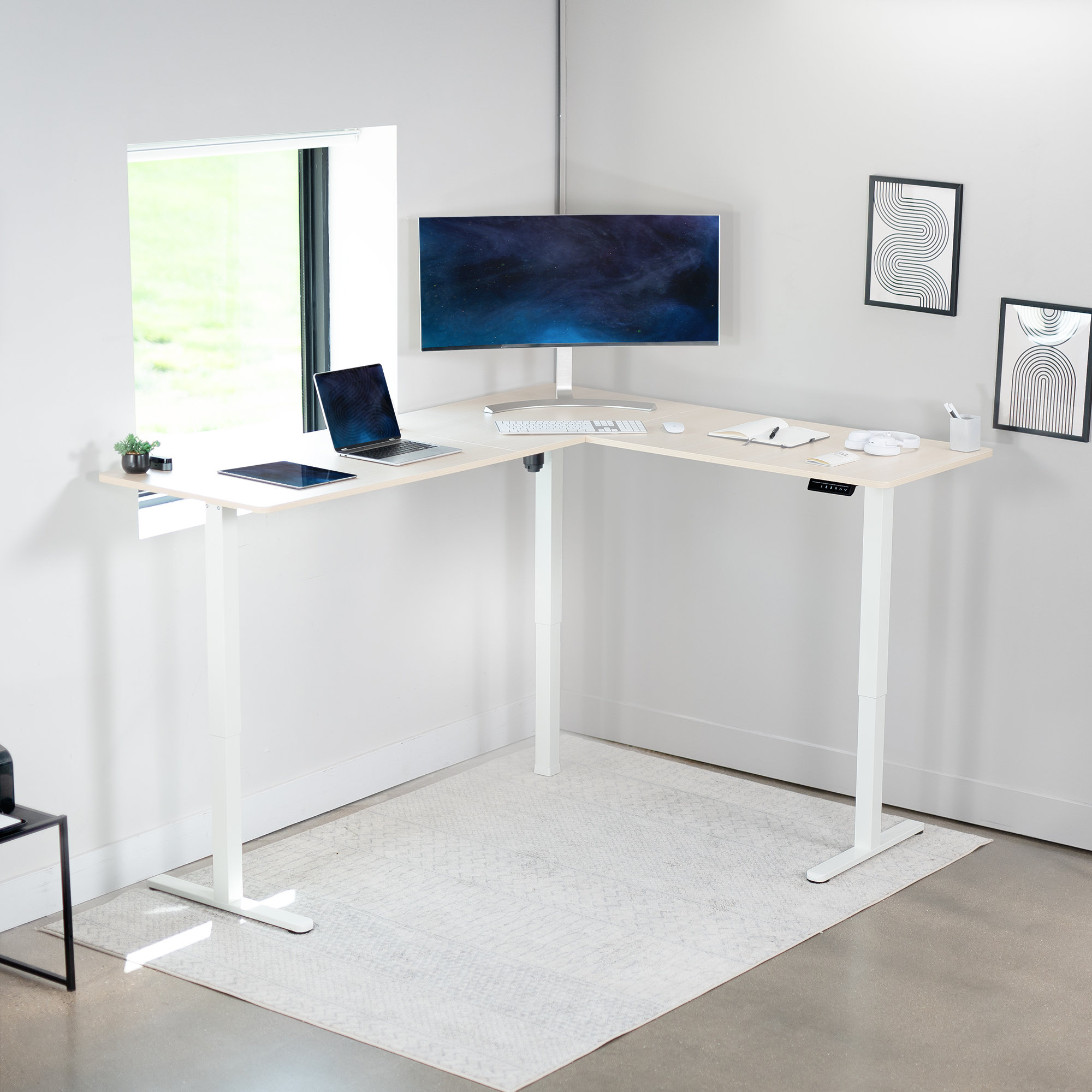 Vivo VIVO Electric Corner Desk Workstation | Wayfair