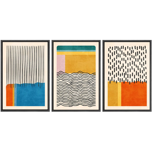 IDEA4WALL Abstract Vibrant Color Blocks Mid-Century Vibrant Color Block ...