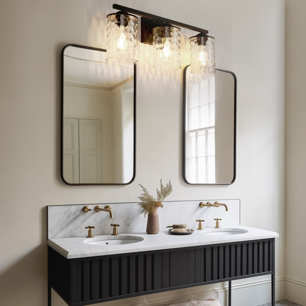 Breakwater Bay Lilwen 3-Light Matte Black Modern Bathroom Vanity Light ...