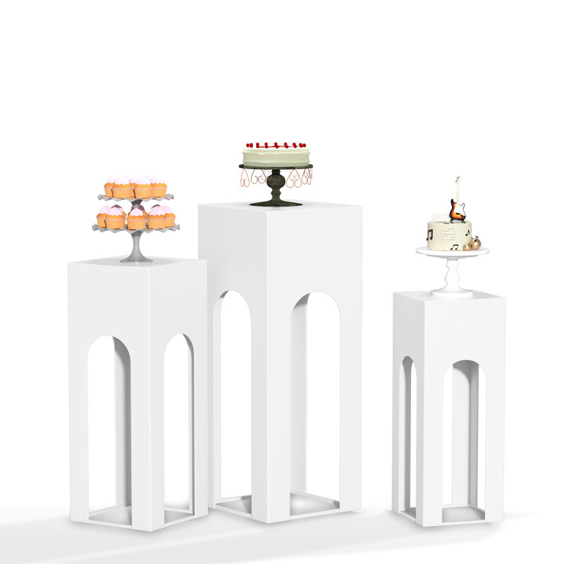 Arlmont & Co. 3pcs Square Pedestal Stands For Parties | Wayfair