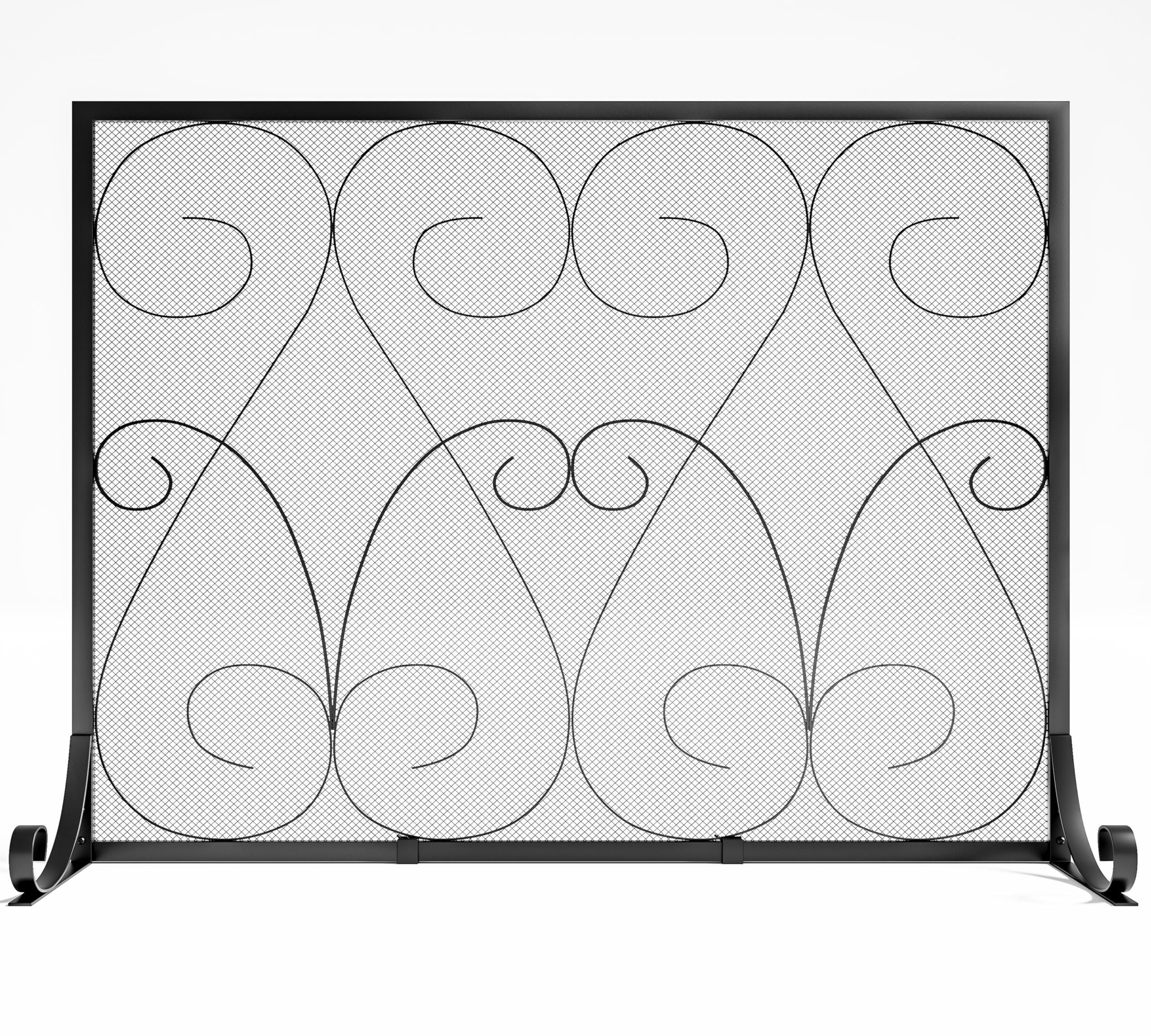 Bloomsbury Market Single Panel Handcrafted Wrought Iron Symmetric ...