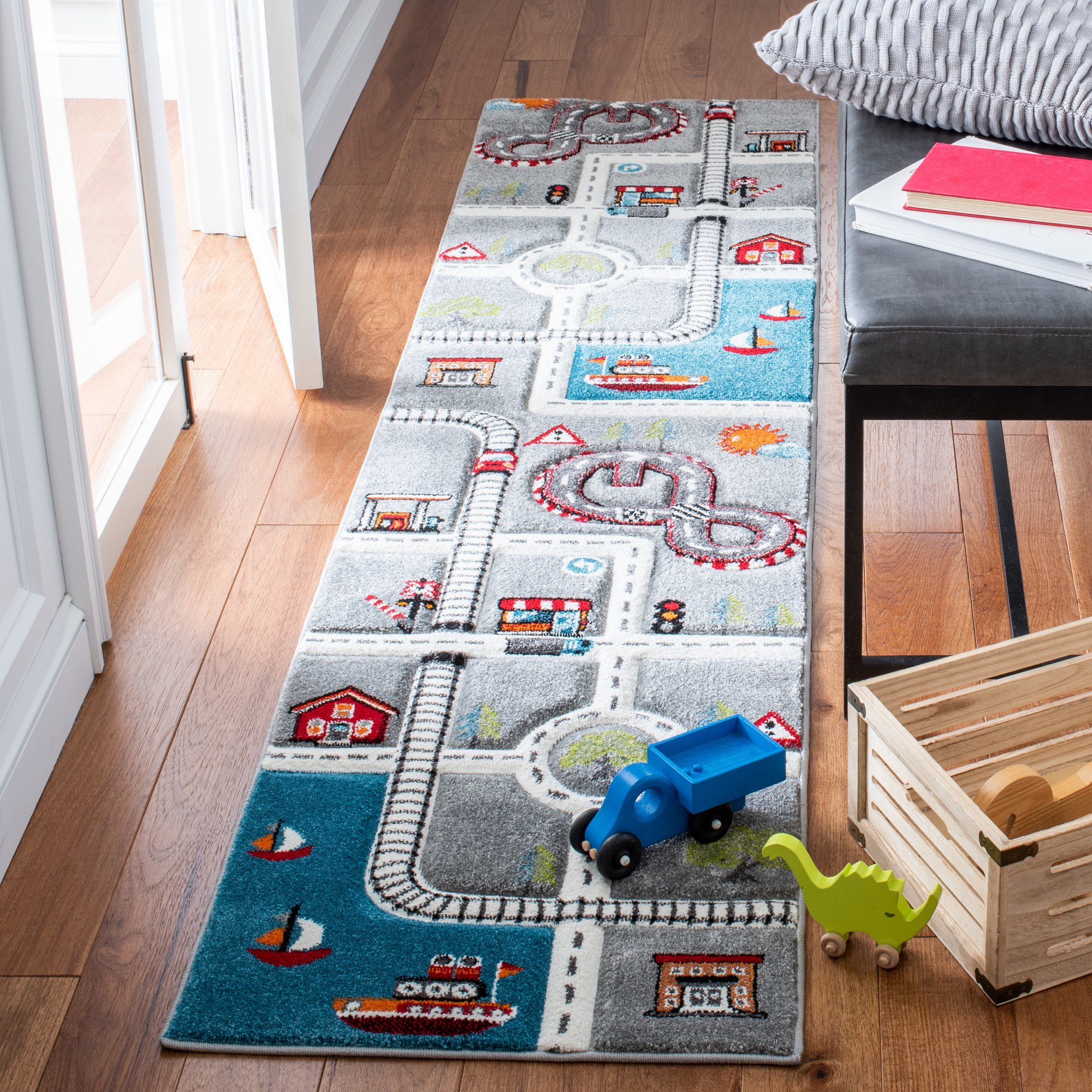 Viv + Rae Tapis gris / bleu / rouge Hiles et Commentaires - Wayfair Canada