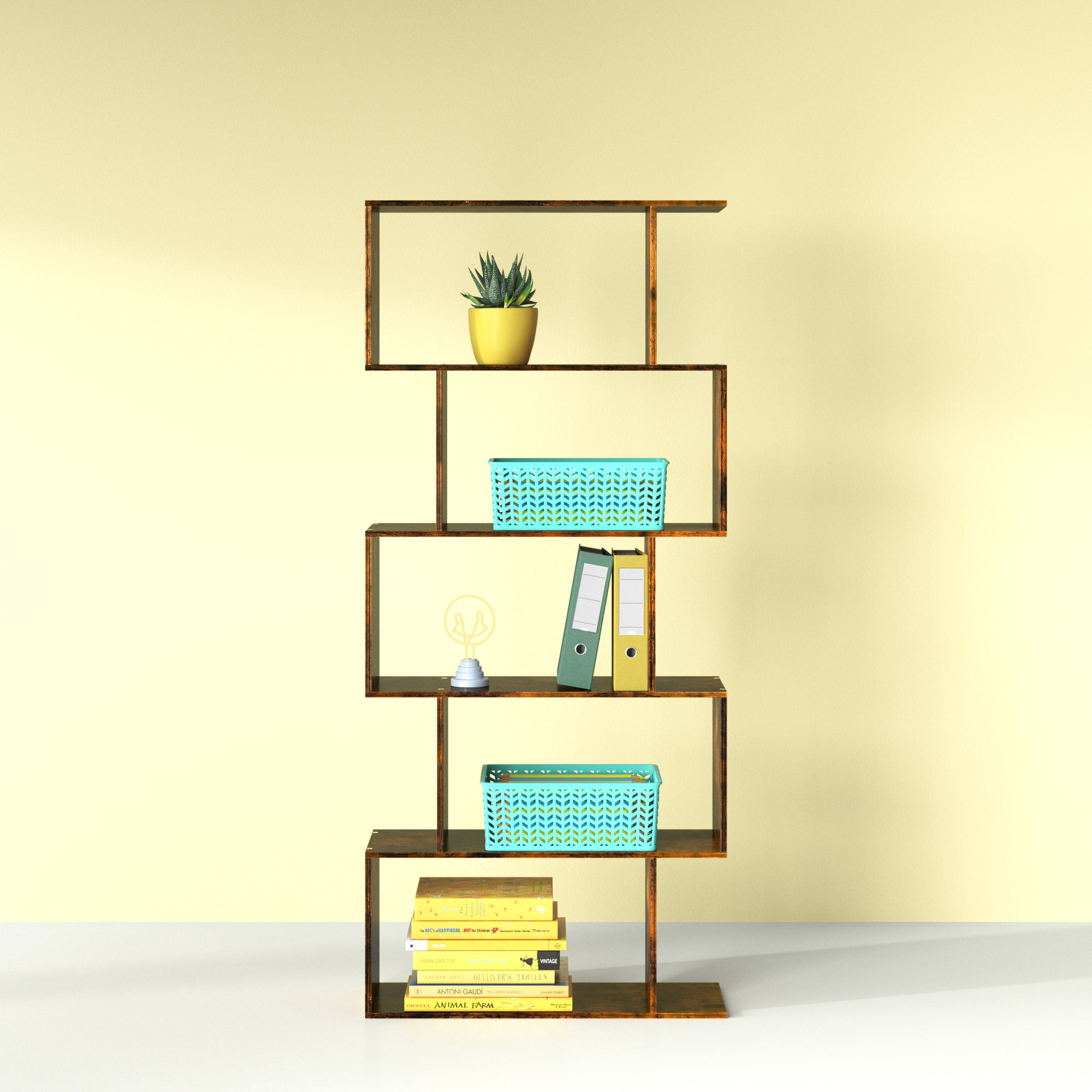 Hashtag Home Adelone 61.8'' H x 27.76'' W Geometric Bookcase & Reviews ...