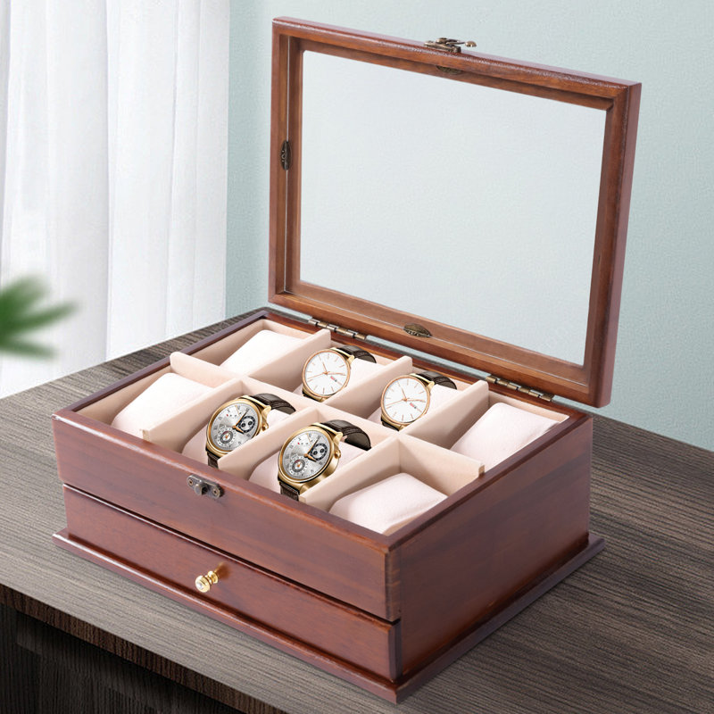 Red Barrel Studio® Wood Watch Box Jewelry Box + Drawers & Reviews | Wayfair