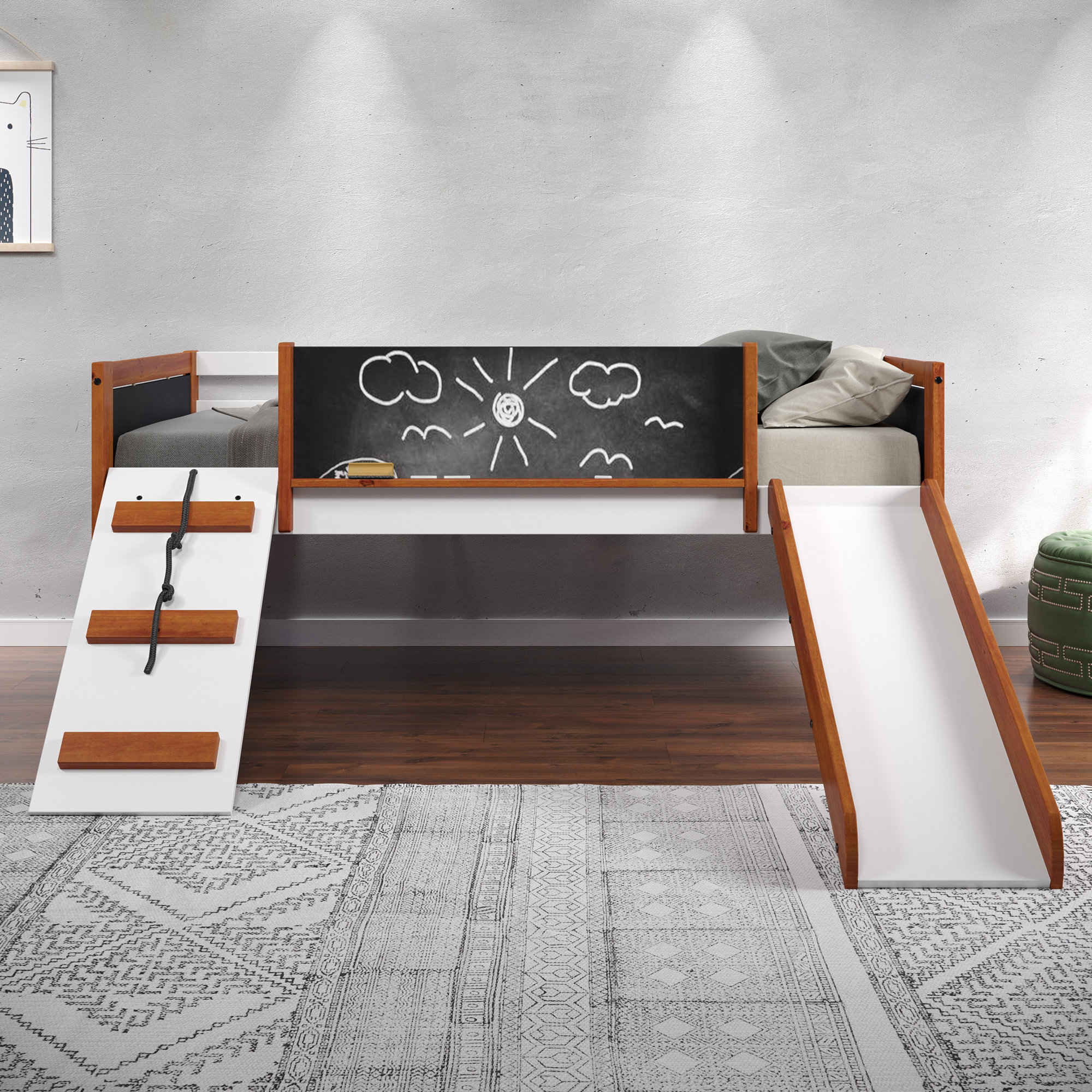 Harriet Bee Gouse Twin Bed with Slide, Loft Bed, Platform Bed - Wayfair Canada