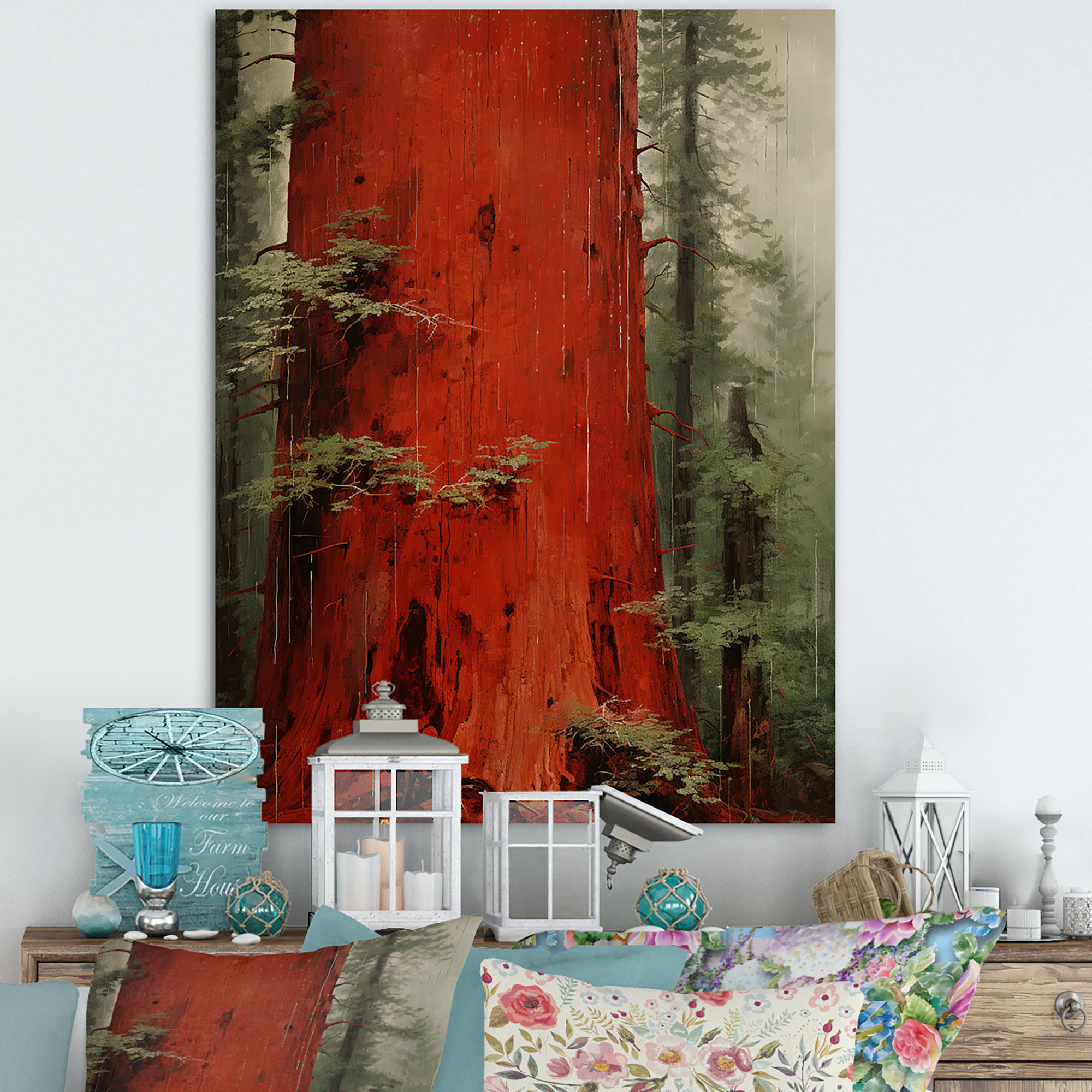 Millwood Pines Redwood Resonance Tree In Forest - Tree Redwood Wall Art ...