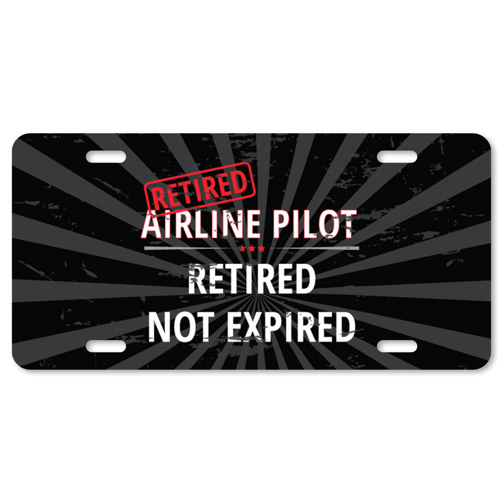 SignMission Retired Airline Pilot Aluminum Plate Frame | Wayfair