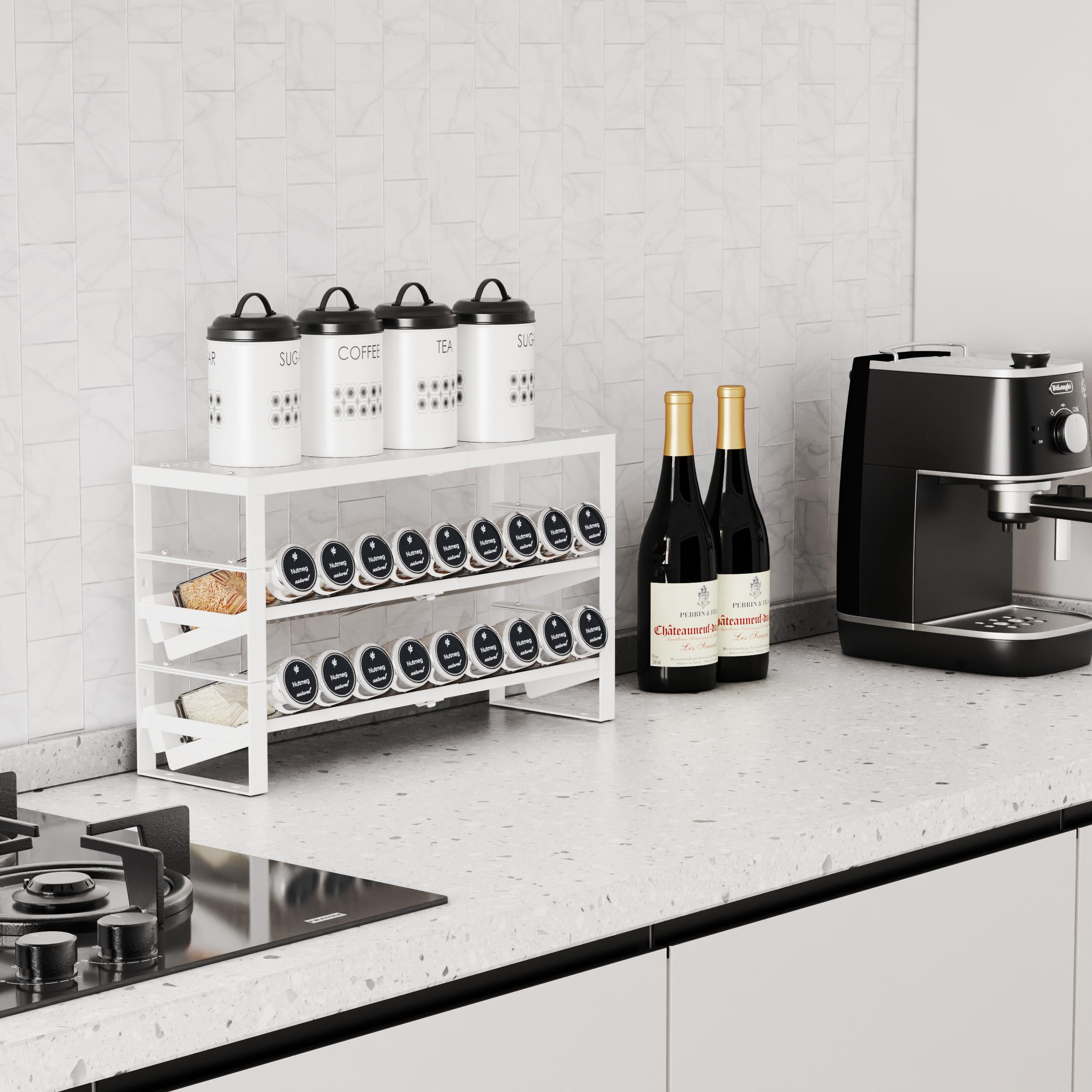 Rebrilliant Customizable Expandable Spice Rack Organizer - Stackable ...