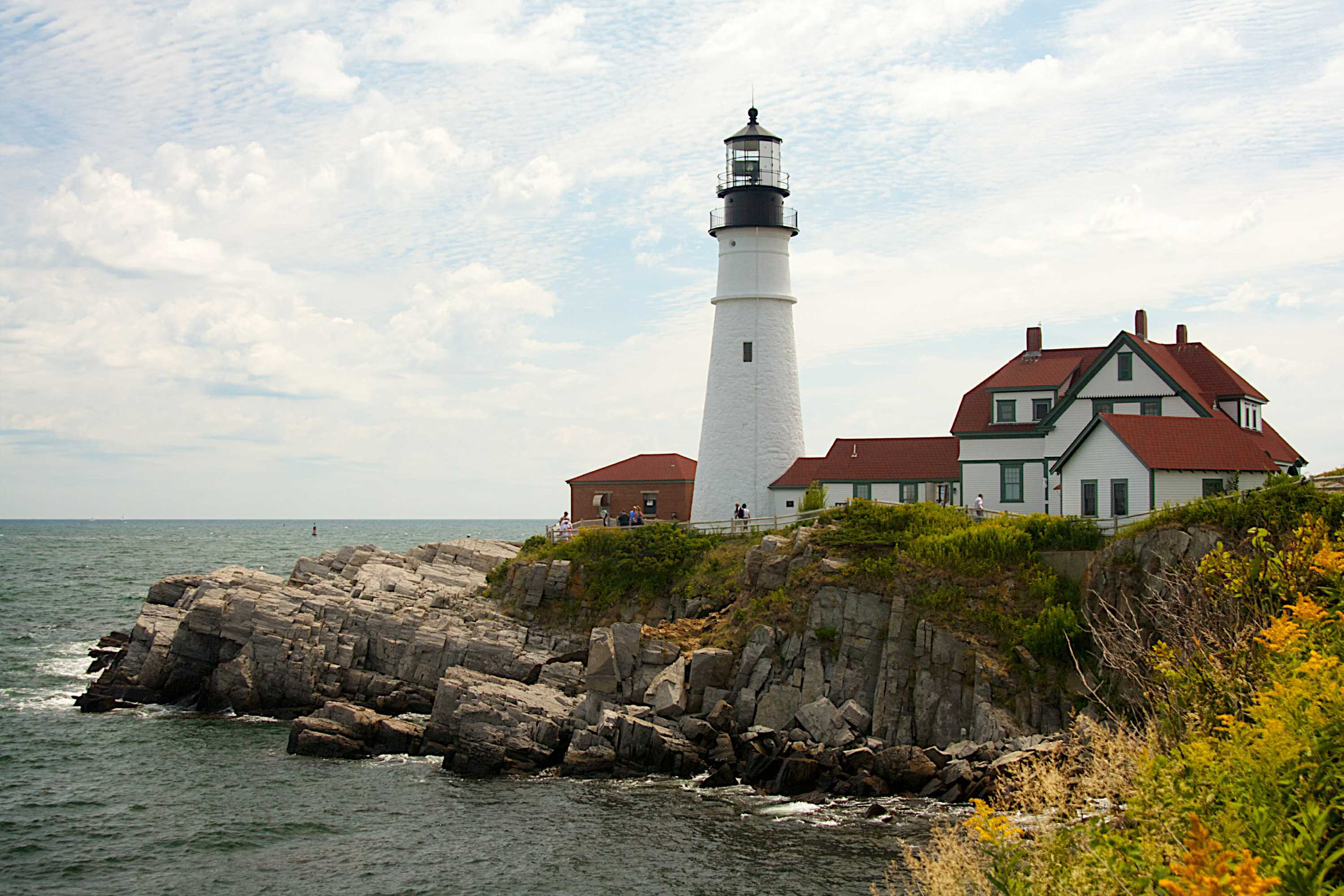 Breakwater Bay Portland Head Lighthouse by - Wrapped Canvas Photograph ...