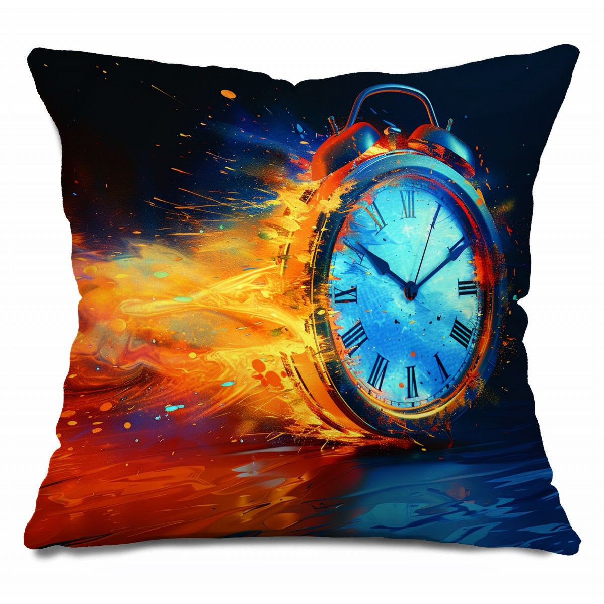 VisionDecor Alarm Clock Throw Pillow, Concept Cotton Twill Pillows ...