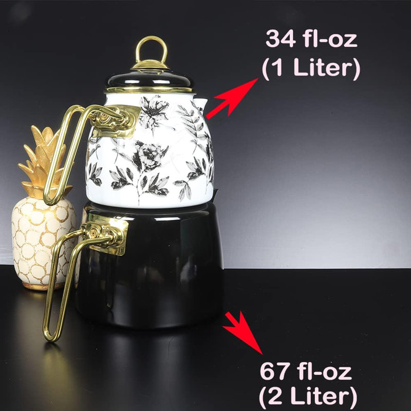 Umedas Vintage Turkish Teapot Tea Pots Kettle Set Floral Unique Boiler ...