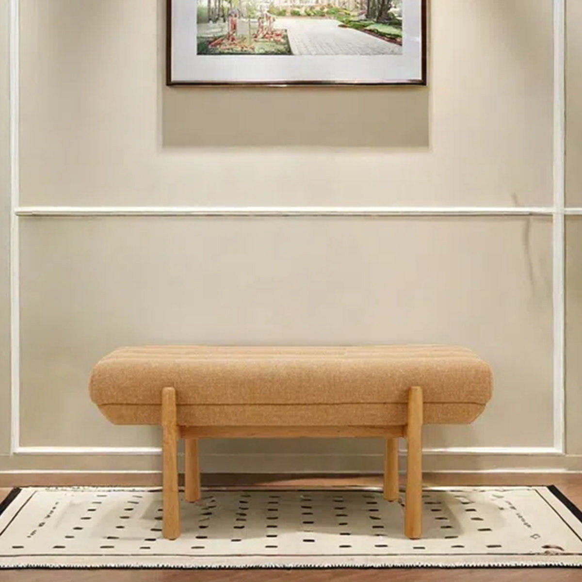 Hokku Designs Solid wood bench cloakroom soft bag shoe stool - Wayfair ...