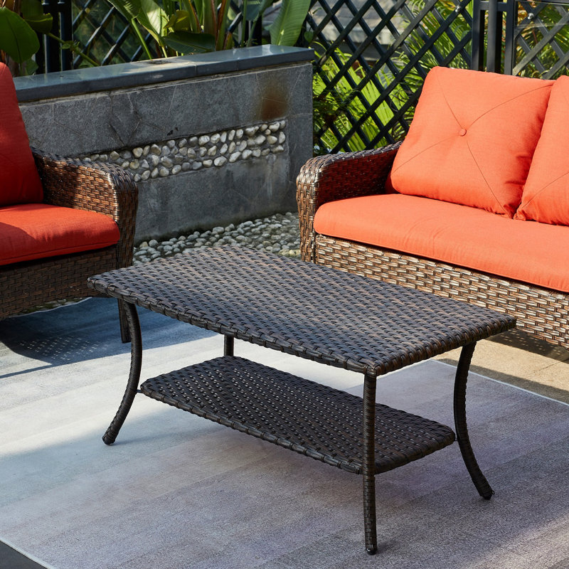 Lark Manor Alecxa Rectangular Outdoor Coffee Table & Reviews | Wayfair