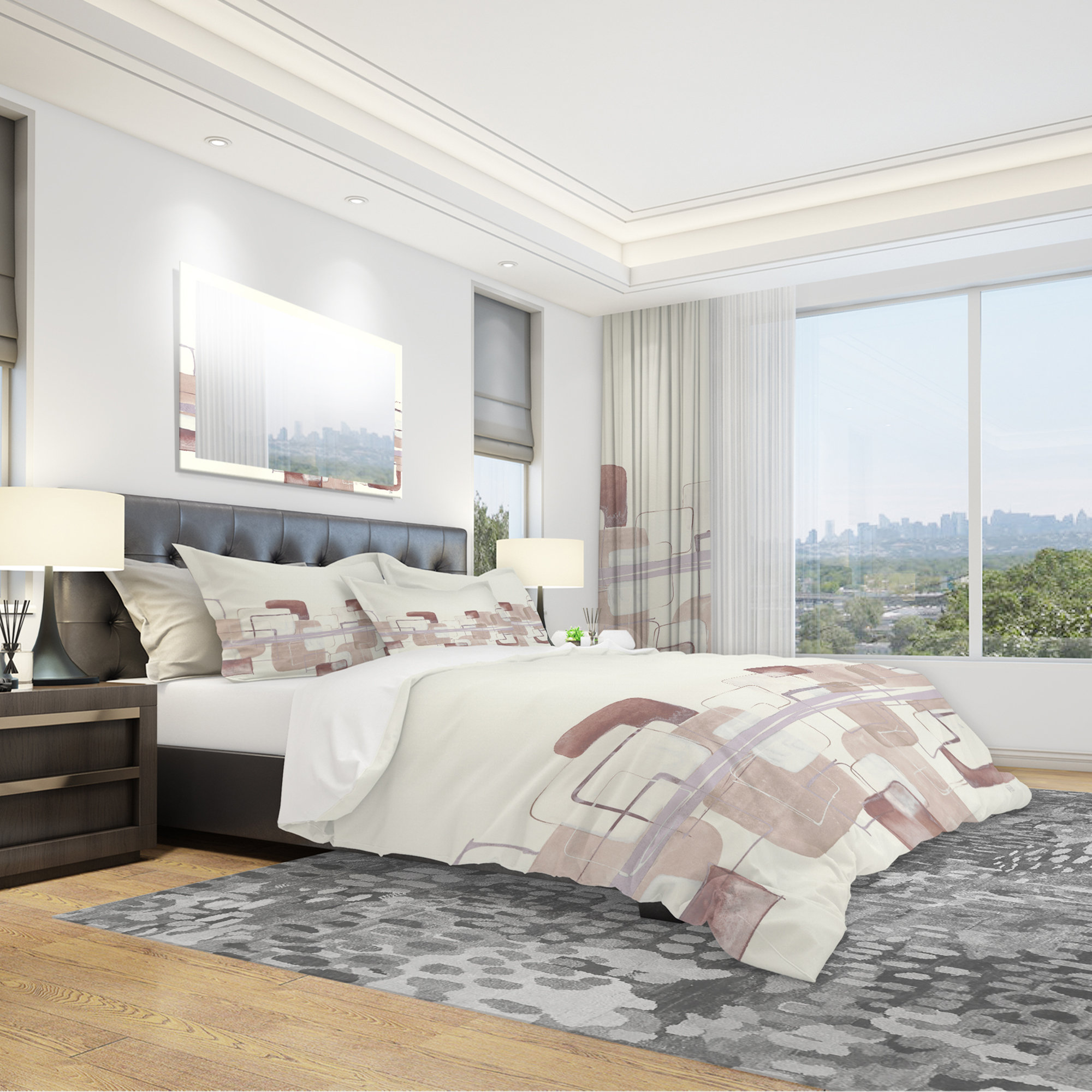 Design Art Watercolor Minimal Boxes I - Modern Duvet Cover Set ...