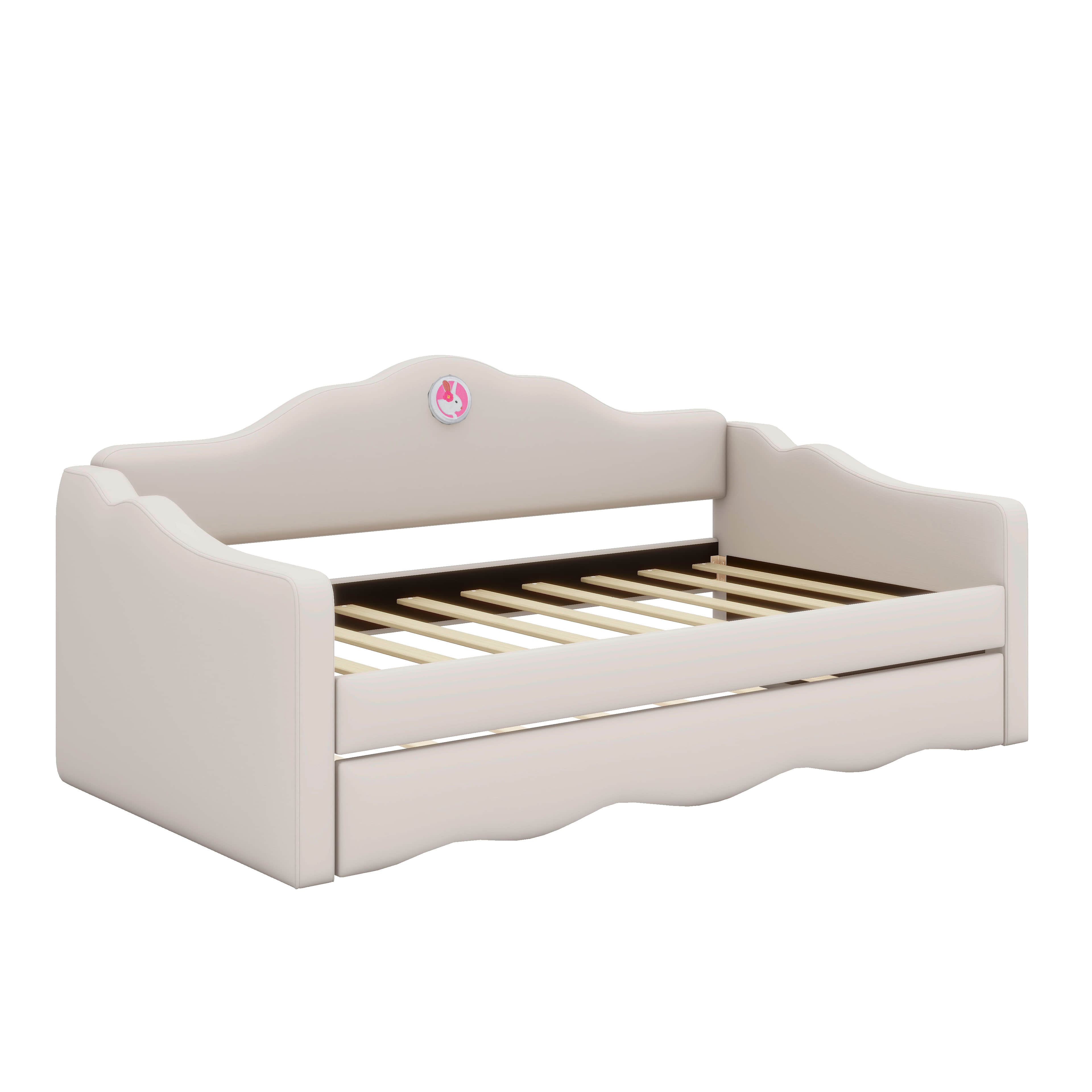 Red Barrel Studio® A Twin-Sized Upholstered Daybed Featuring A Wave ...