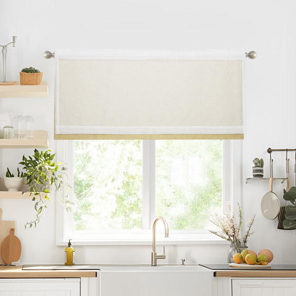 Ebern Designs Double Layer Valance, Rustic Overlay Rod Pocket Window ...