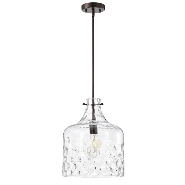 Breakwater Bay Daelan Oil Rubbed Bronze Clear Dimpled Glass Single ...