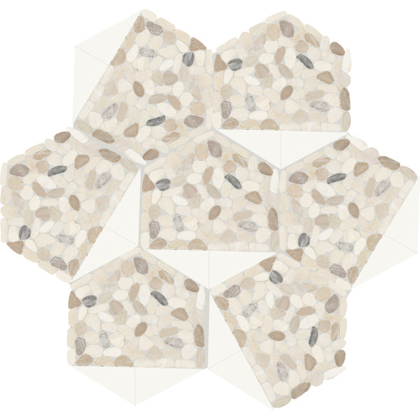 Daltile Pebble Oasis Natural Stone Tri-Hex Pebble Mosaic 11" x 10" in ...
