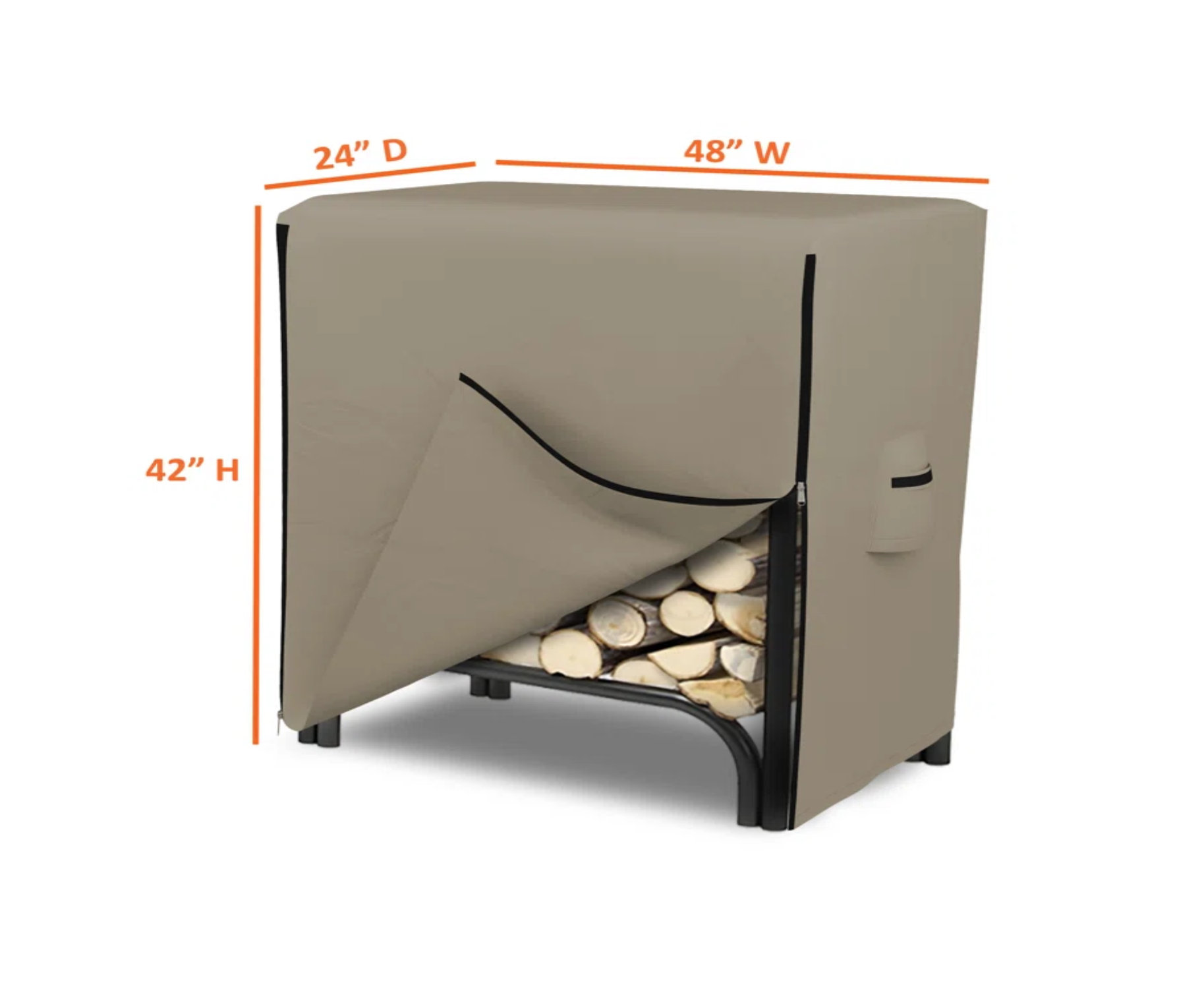 Arlmont & Co. High Density Waterproof Outdoor Firewood Cover, All ...