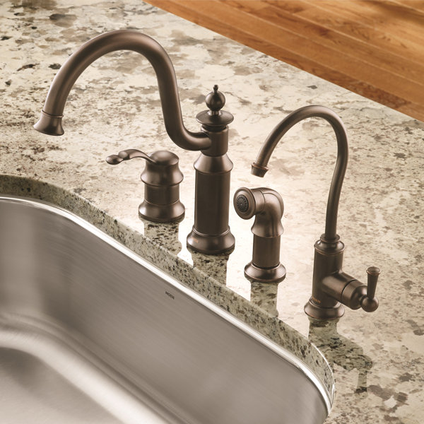 S711ORB,CSL Moen Waterhill Single Handle Kitchen Faucet with Side Spray ...