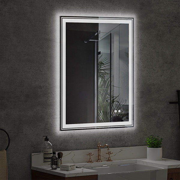 Ivy Bronx Iemy LED-Lit wall mounted Bathroom Vanity Mirror, Anti-fog ...