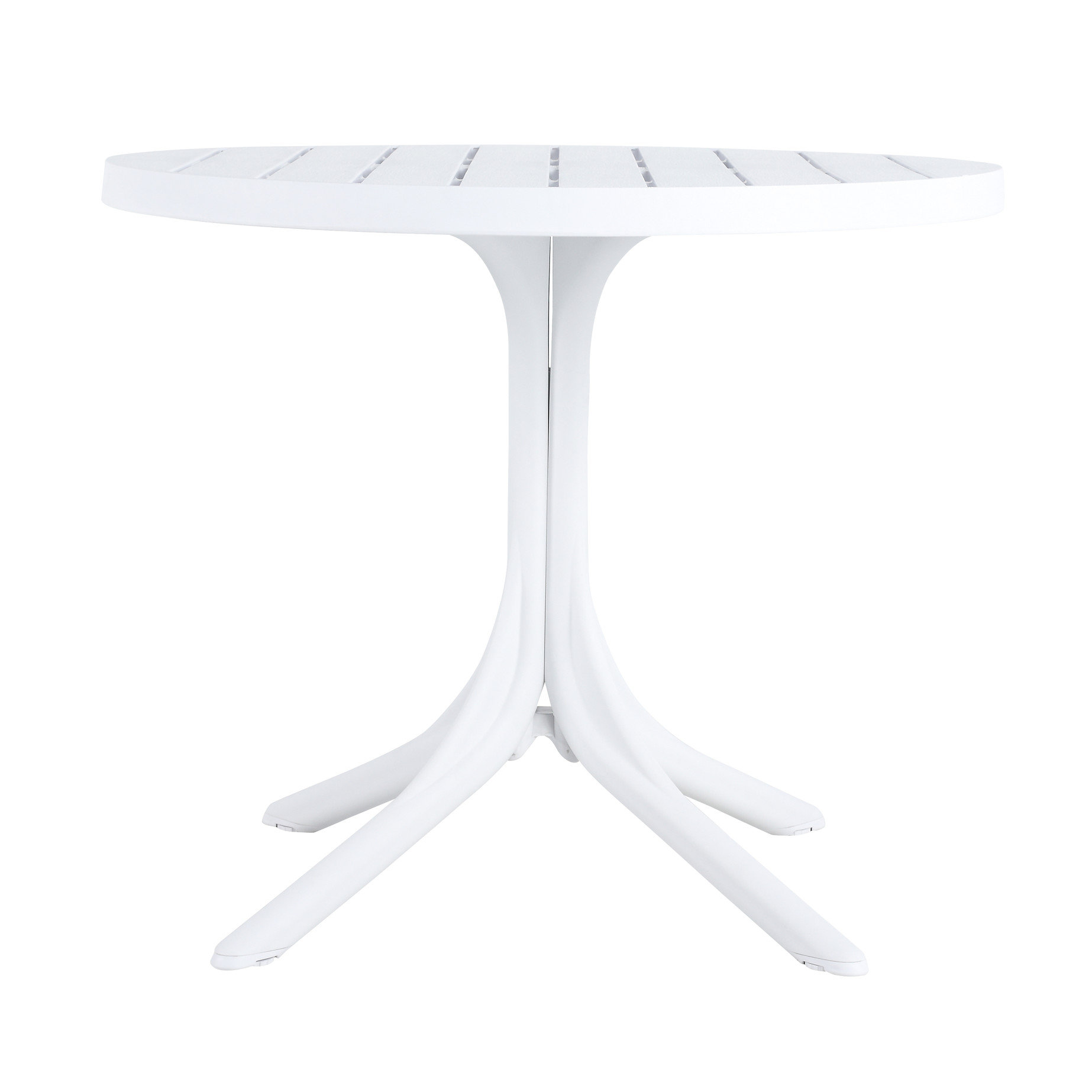 Ebern Designs 36 Inch Round White Polypropylene Table For Kitchen ...