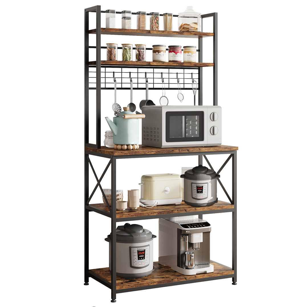17 Stories Fredrickson Kitchen Bakers Rack, Microwave Oven Stand With ...