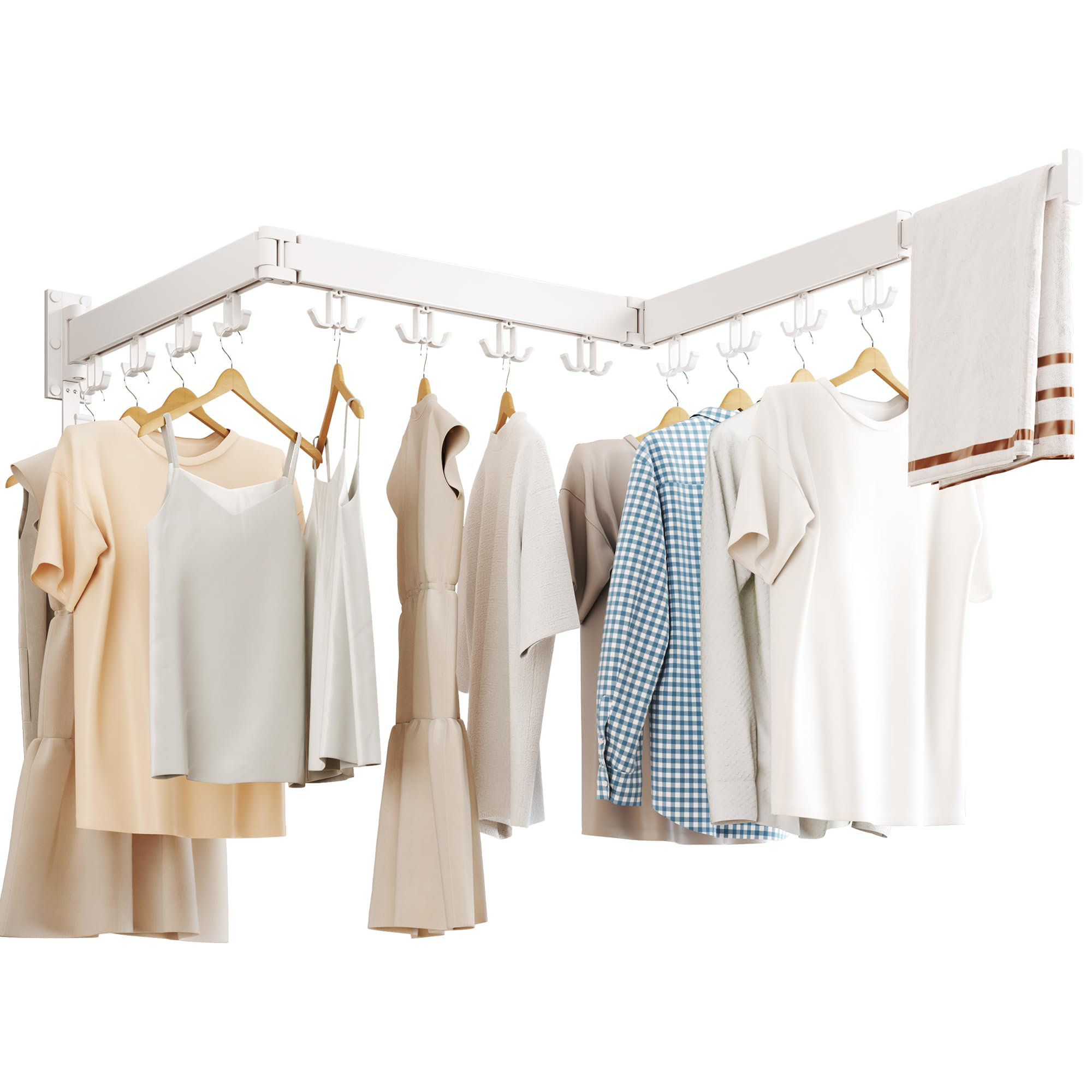Rebrilliant Wall Mounted Clothes Drying Rack, Collapsible Laundry Rack ...