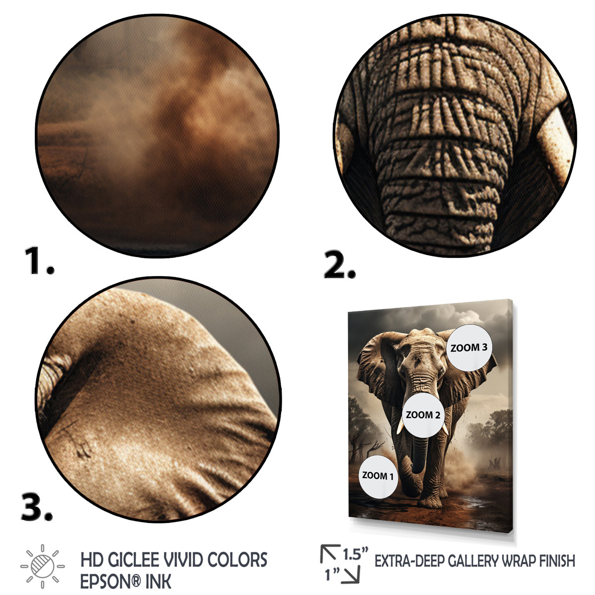 Latitude Run® Dawone African Elephant Race Elegance I - Print on Canvas ...