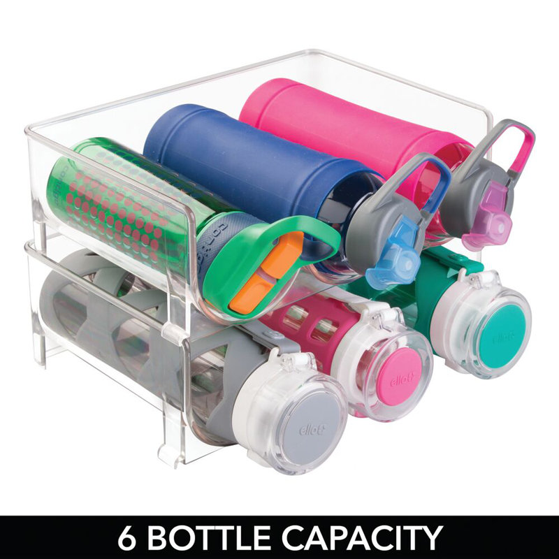 mDesign Plastic Free-Standing Stackable Water Bottle Storage Rack ...