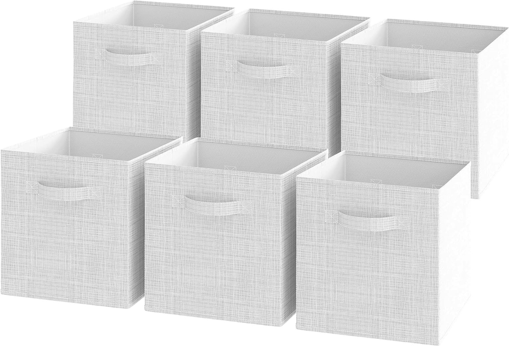 Latitude Run® 6 Pack Fabric Storage Cubes, 13 Inch Cube Storage Box ...