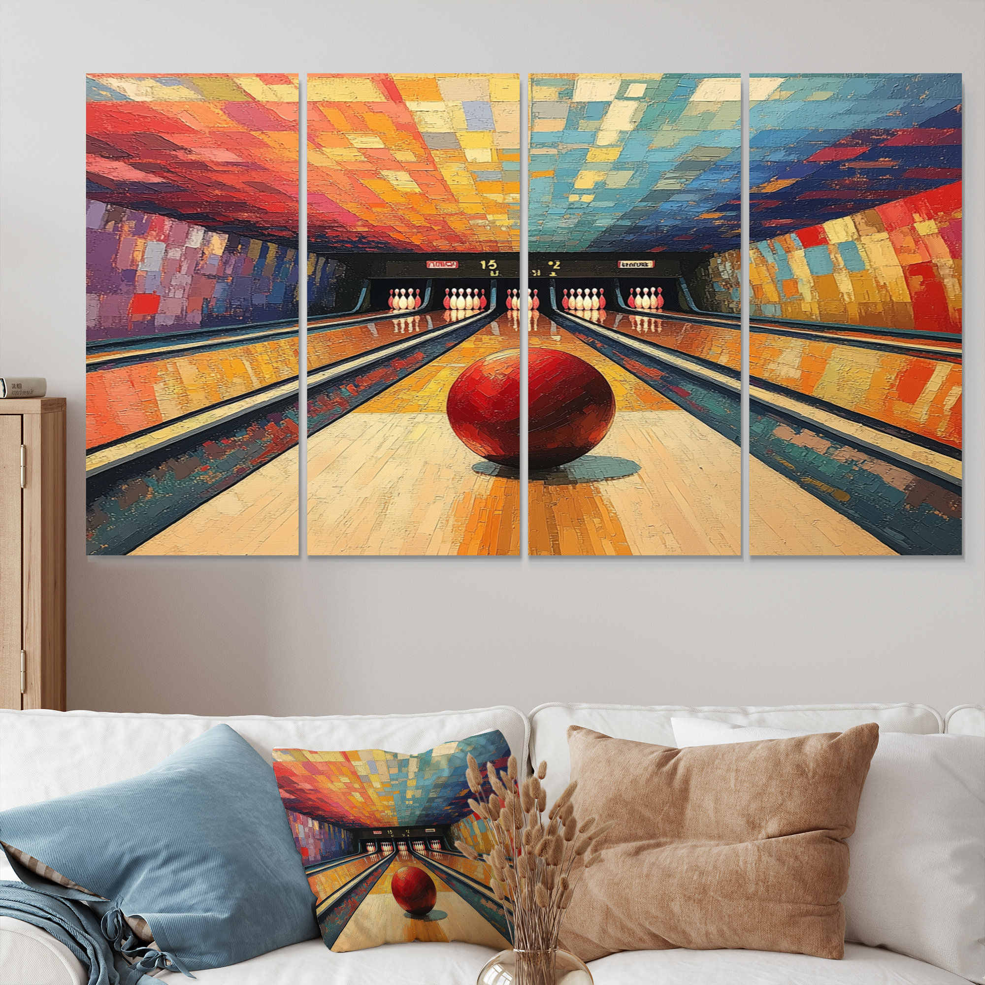 Latitude Run® Bowling Alley Nights - Bowling Wall Art Living Room Set ...