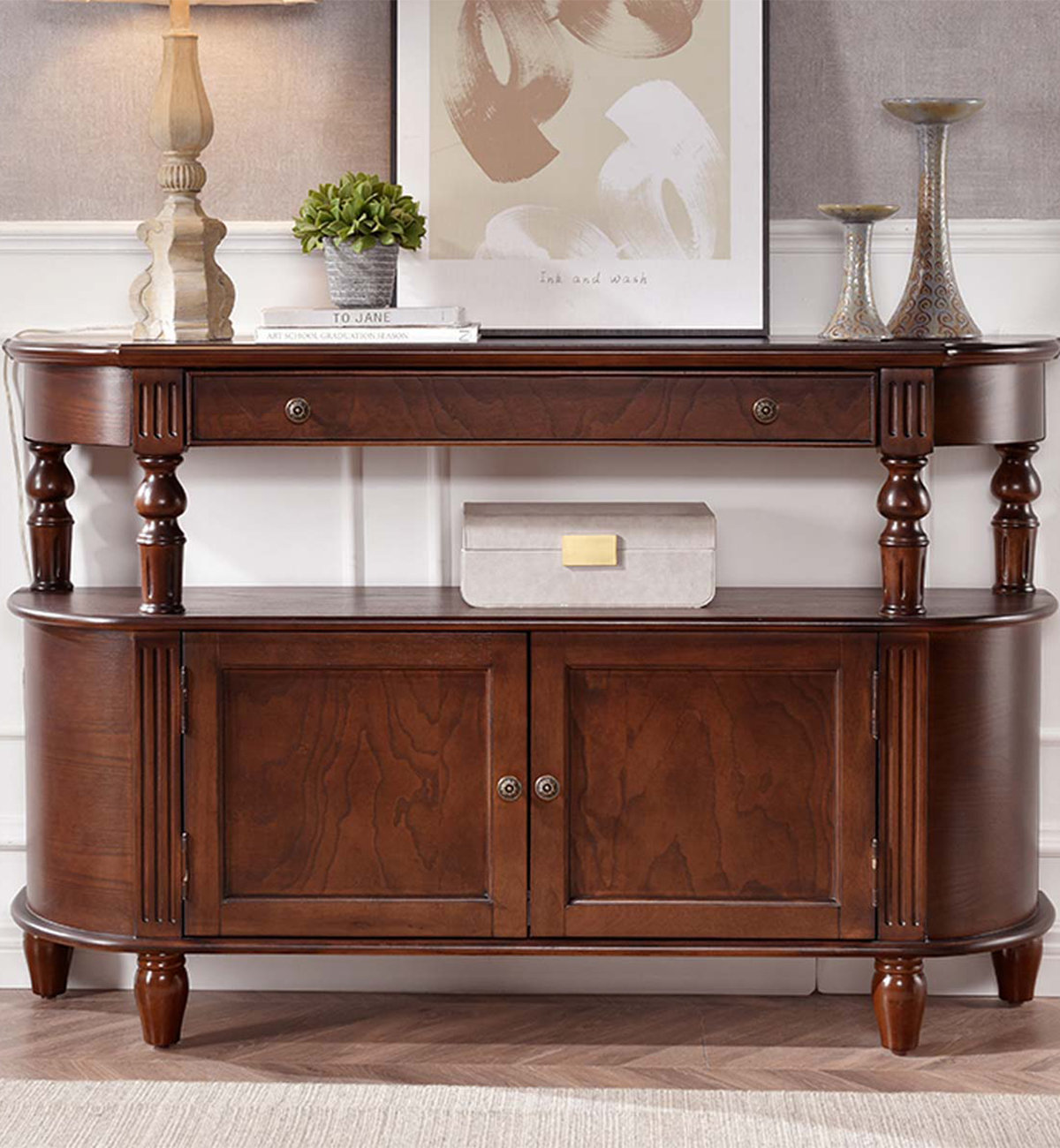 EliteFurnishings American-Style Light Luxury Multi-Functional Console ...