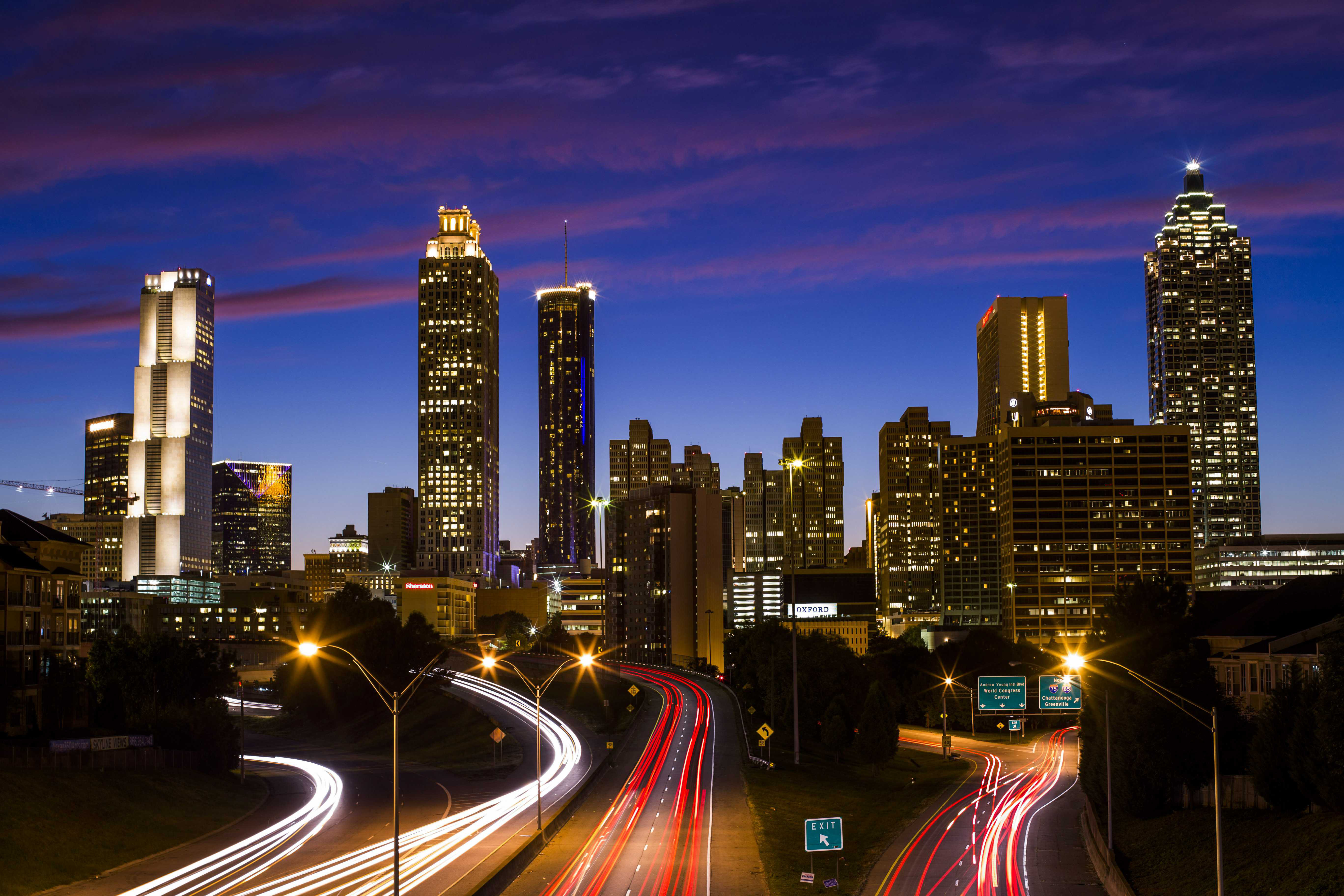 Ebern Designs Atlanta Downtown Skyline - Photographie sur toile tendue ...