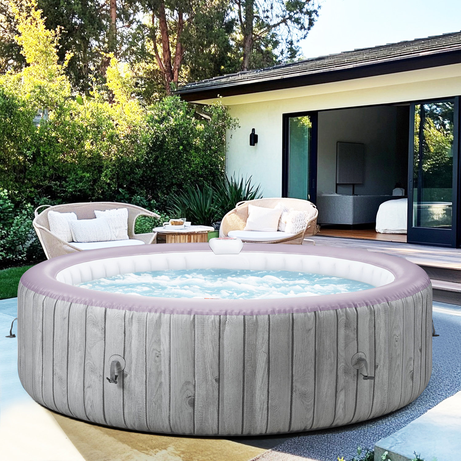 iYofe 82''Inflatable Hot Tub W/Heating & Filters,Portable Hot Tub For ...