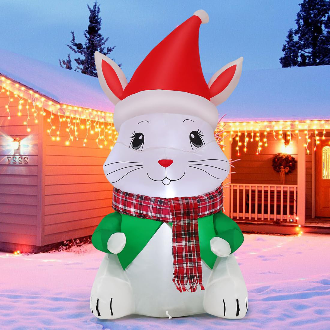 The Holiday Aisle® Christmas Inflatables 4.5 FT Christmas Rabbit ...