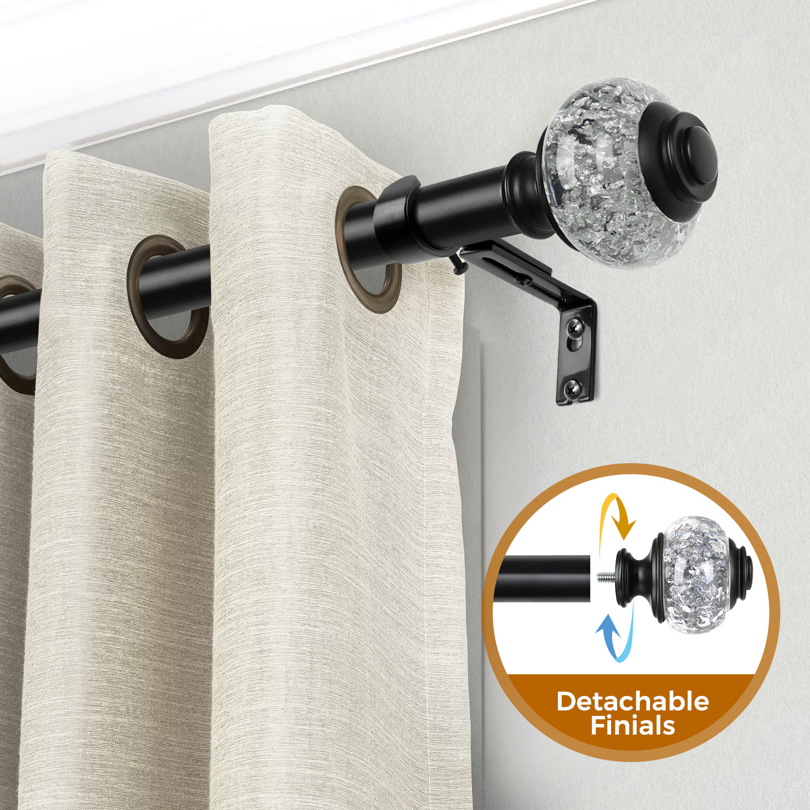 House of Hampton® Curtain Rods For Windows, Telescoping Splicing ...