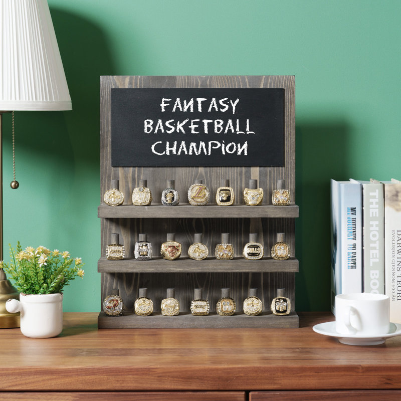 MyGift Sport Champion Rings Display Case Rack With Chalkboard | Wayfair