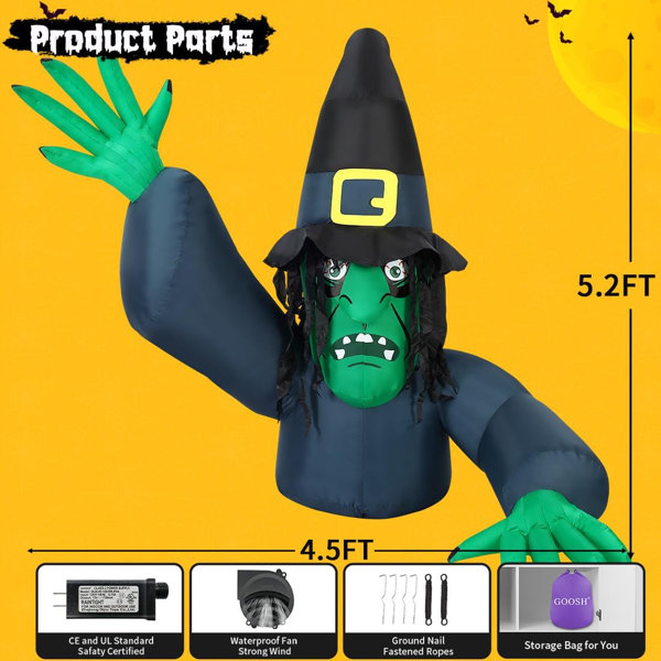 The Holiday Aisle® Halloween Inflatable 5.2 FT Halloween Decorations ...