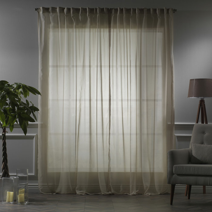 Lilijan Home & Curtain Extra Wide & Extra Long Faux Silk Crep Chifon ...