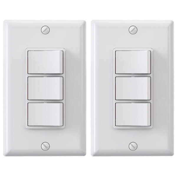 ELEGRP 15A Three Rocker Switches Decorator Combination,Wall Plate ...