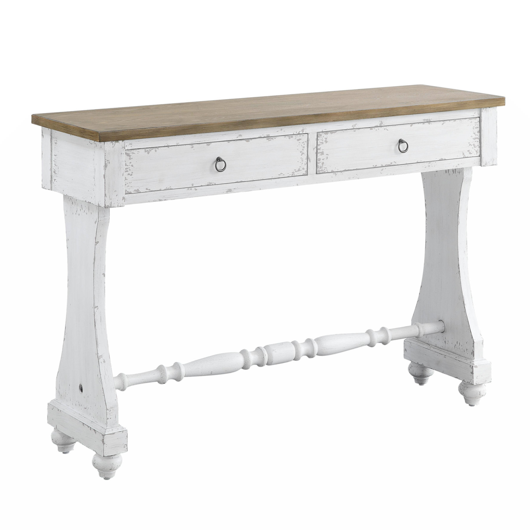 One Allium Way® Exquisite Antique White Console Table For Versatile ...