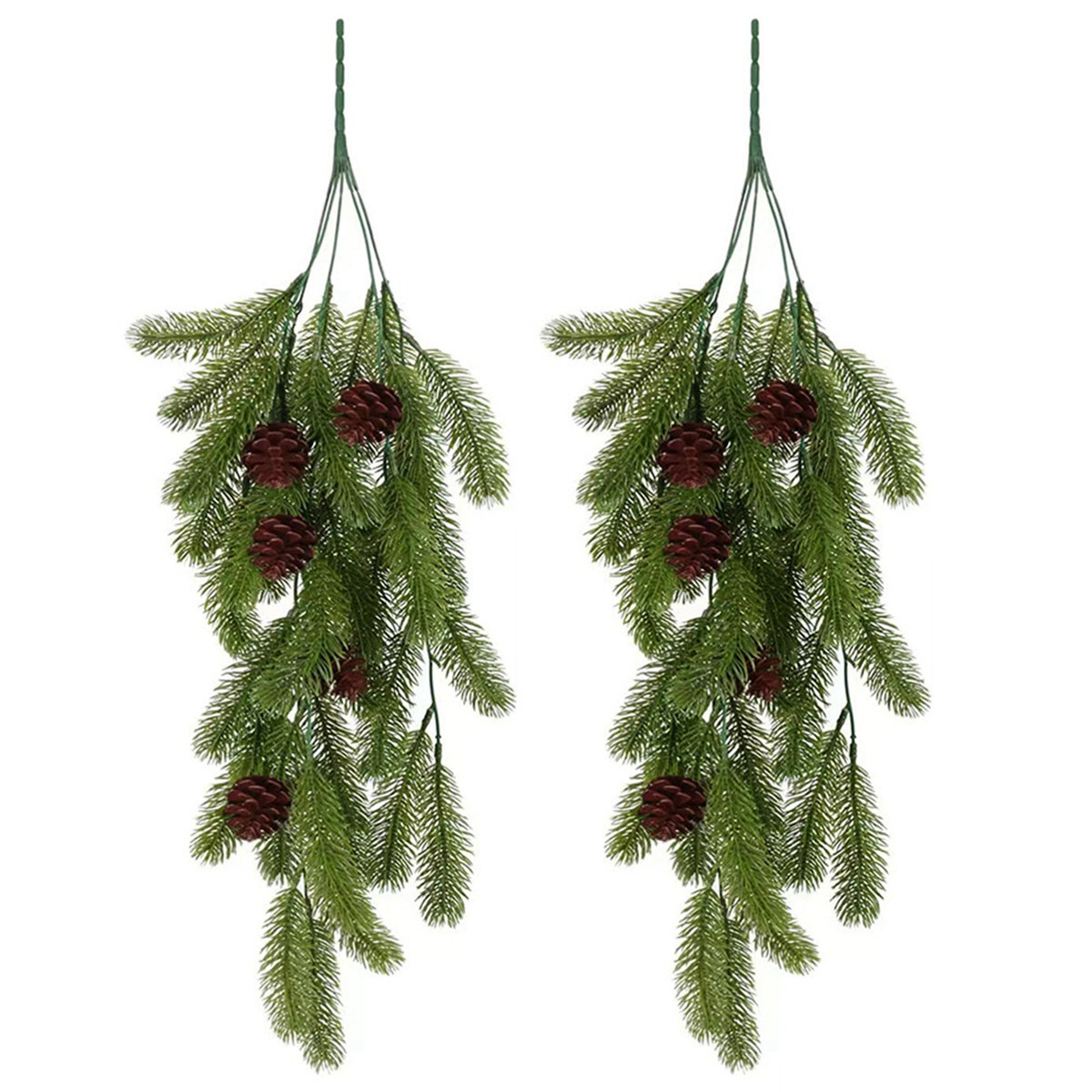 Primrue 2pcs Artificial Christmas Teardrop Artificial Pine Branches ...