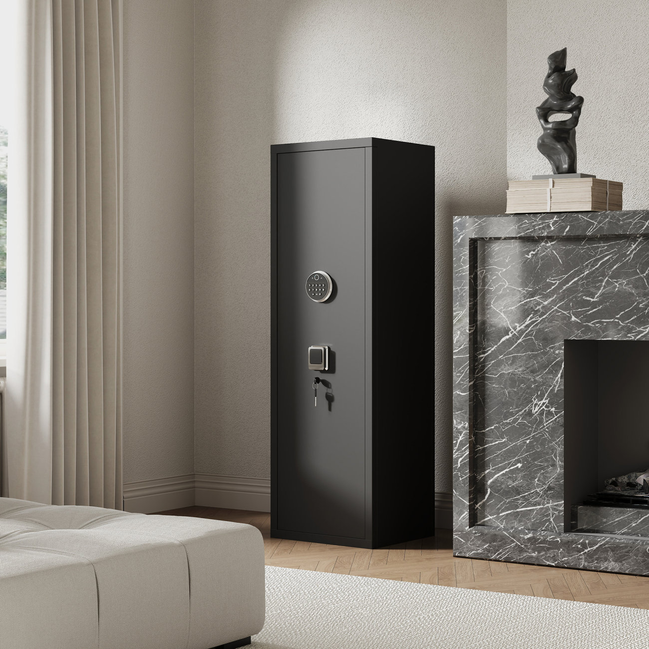 Inbox Zero Grande armoire sécuritaire pour armes à feu avec 3 pochettes ...