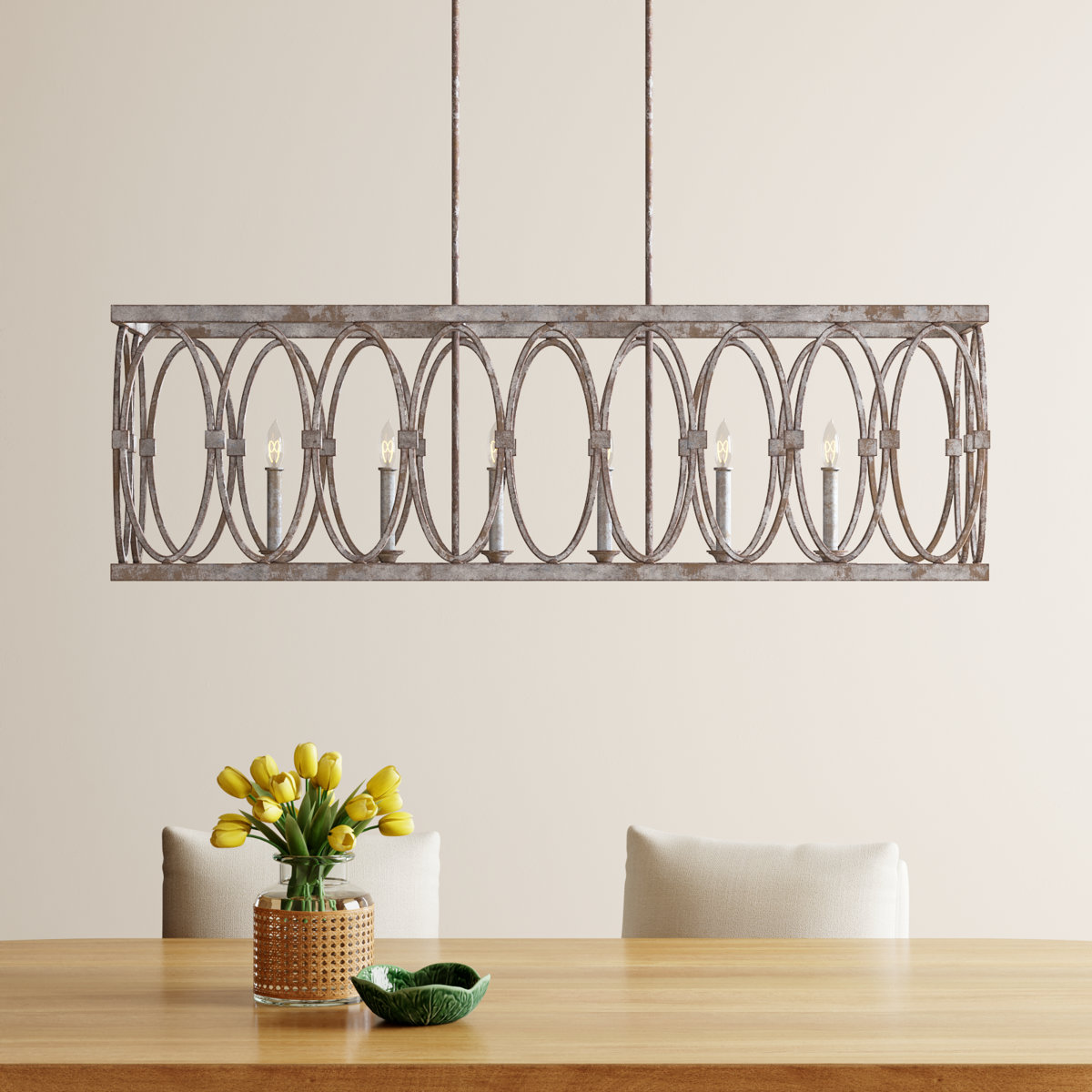 Birch Lane™ Alverstone 6-Light Linear Kitchen Island Pendant & Reviews ...